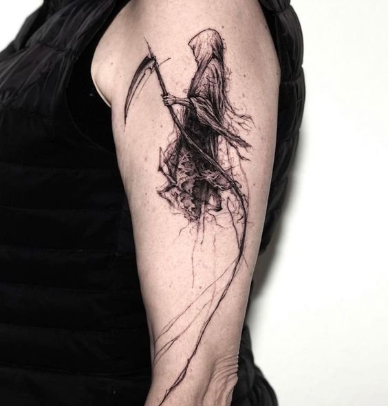 Tetovací skica Smrt s kosou - VeAn Czech